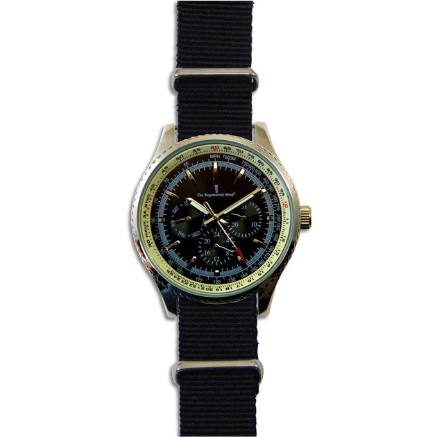 Military Multi Dial Watch with Black Strap – The Regimental Shop