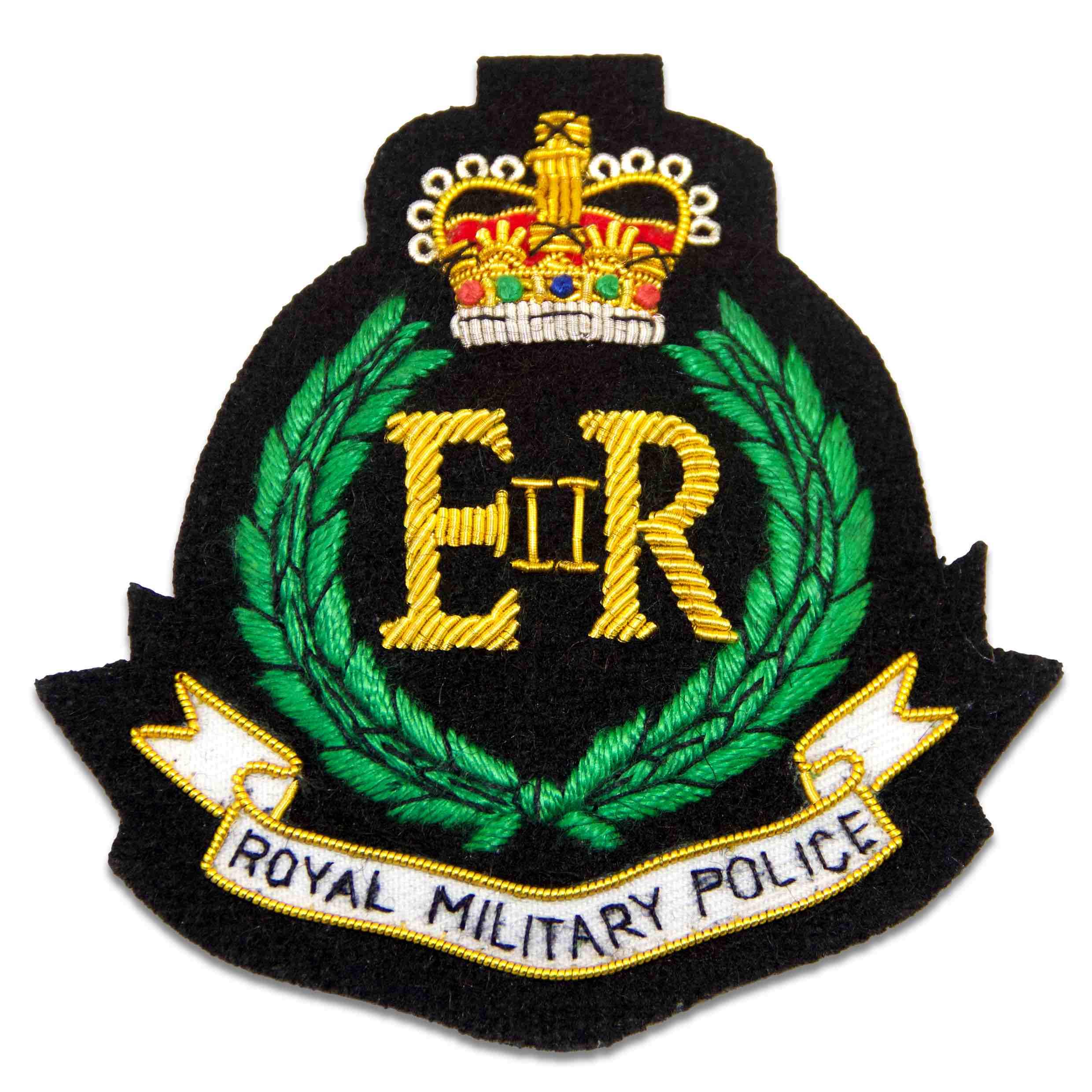 British Military Police Logo RMP Black On Olive Rank Slide Epaulette